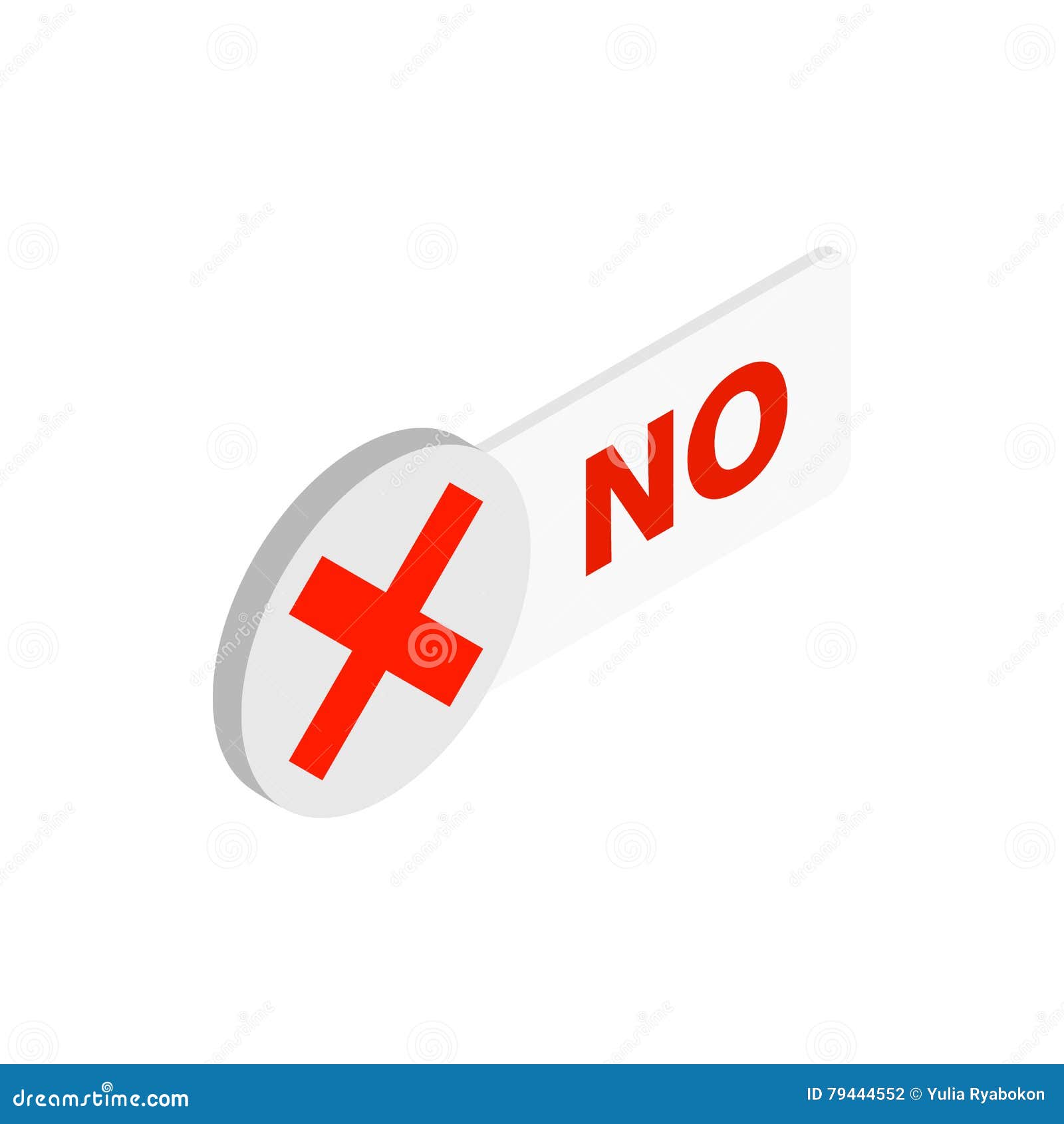 Red Round Button NO Icon, Isometric 3d Style Stock Vector ...
