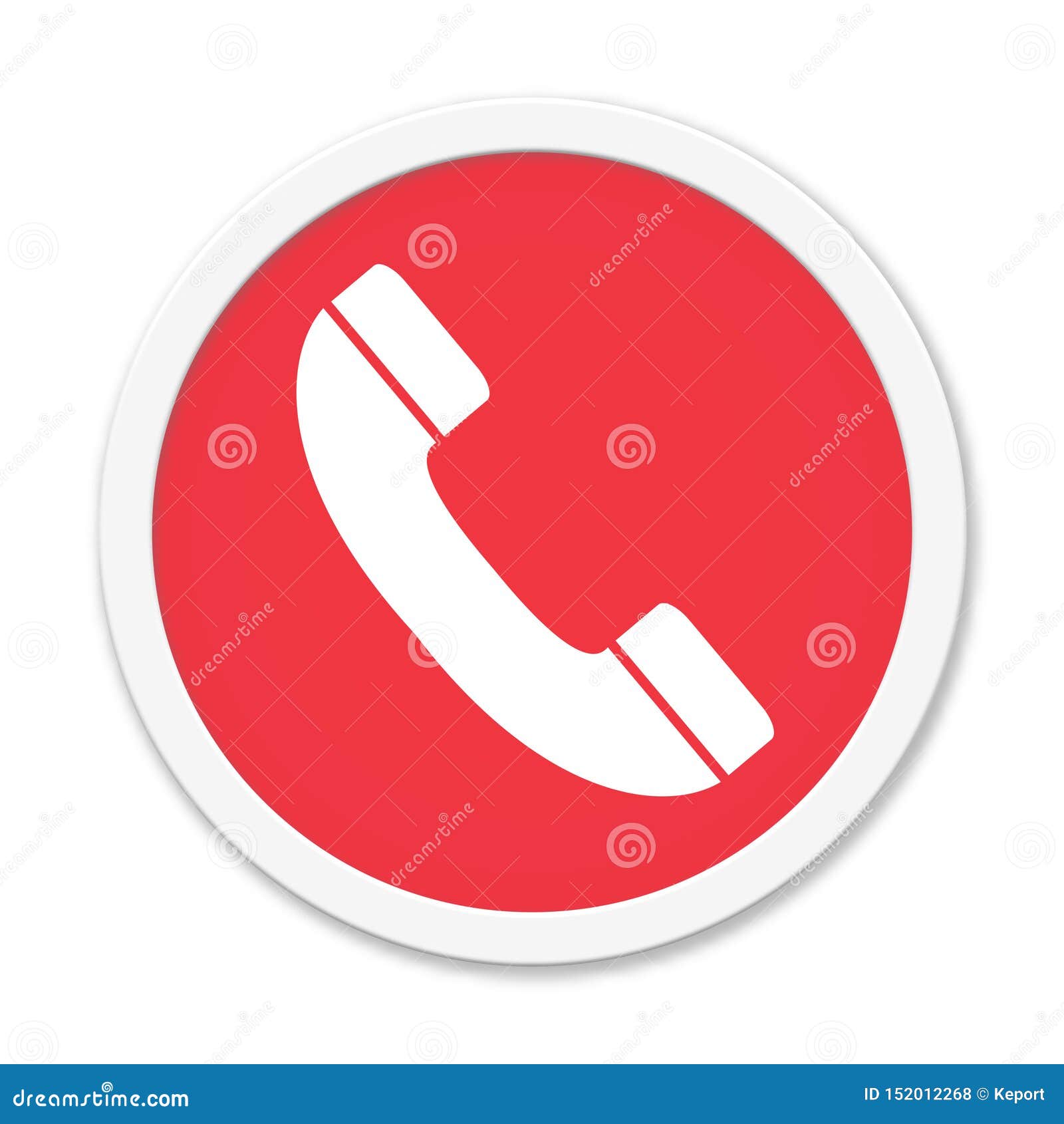 Red Round Button with White Hotline Symbol Stock Illustration ...