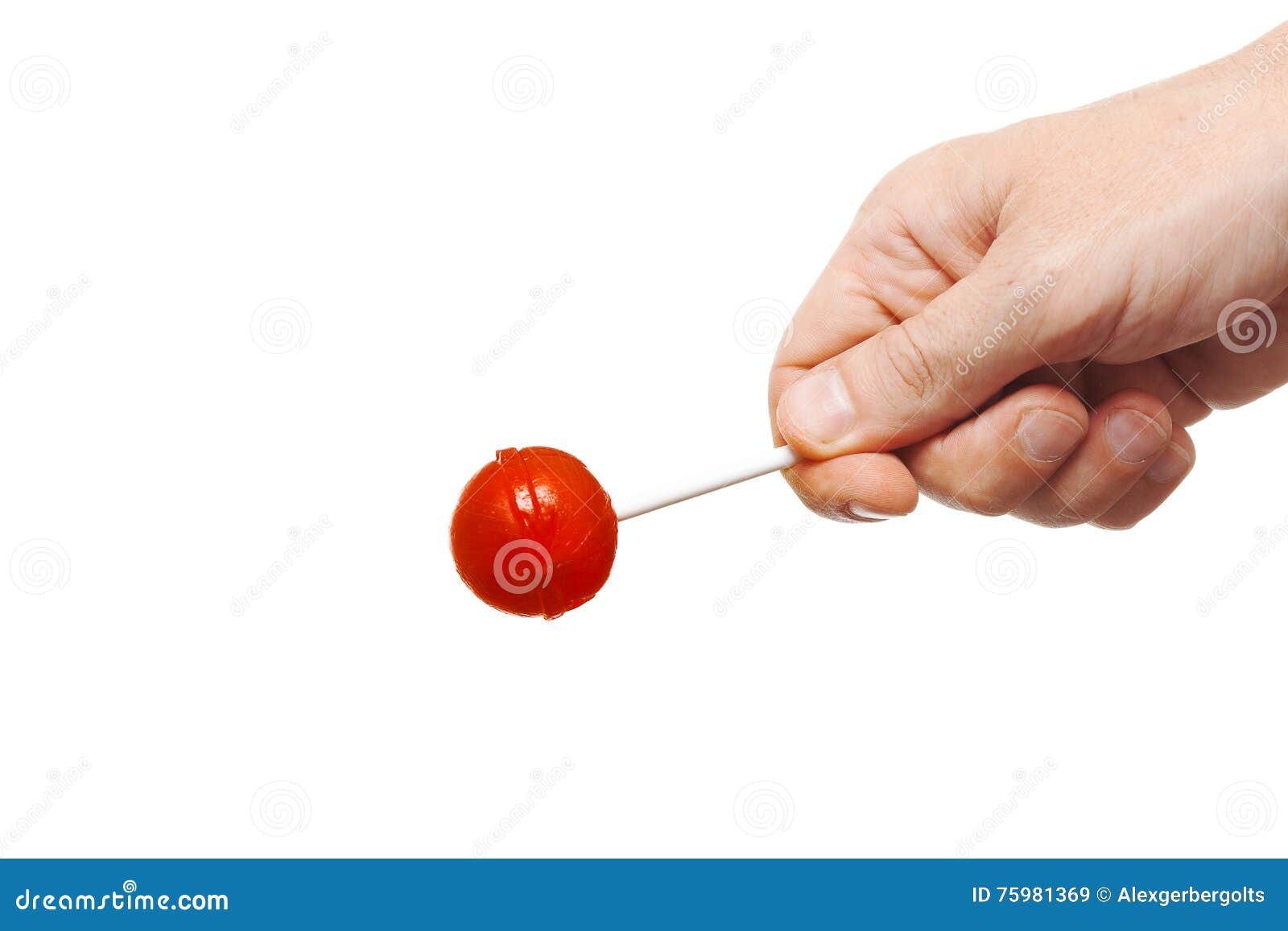 Red Round Candy in Hand Isolated on White Stock Image - Image of sweet ...