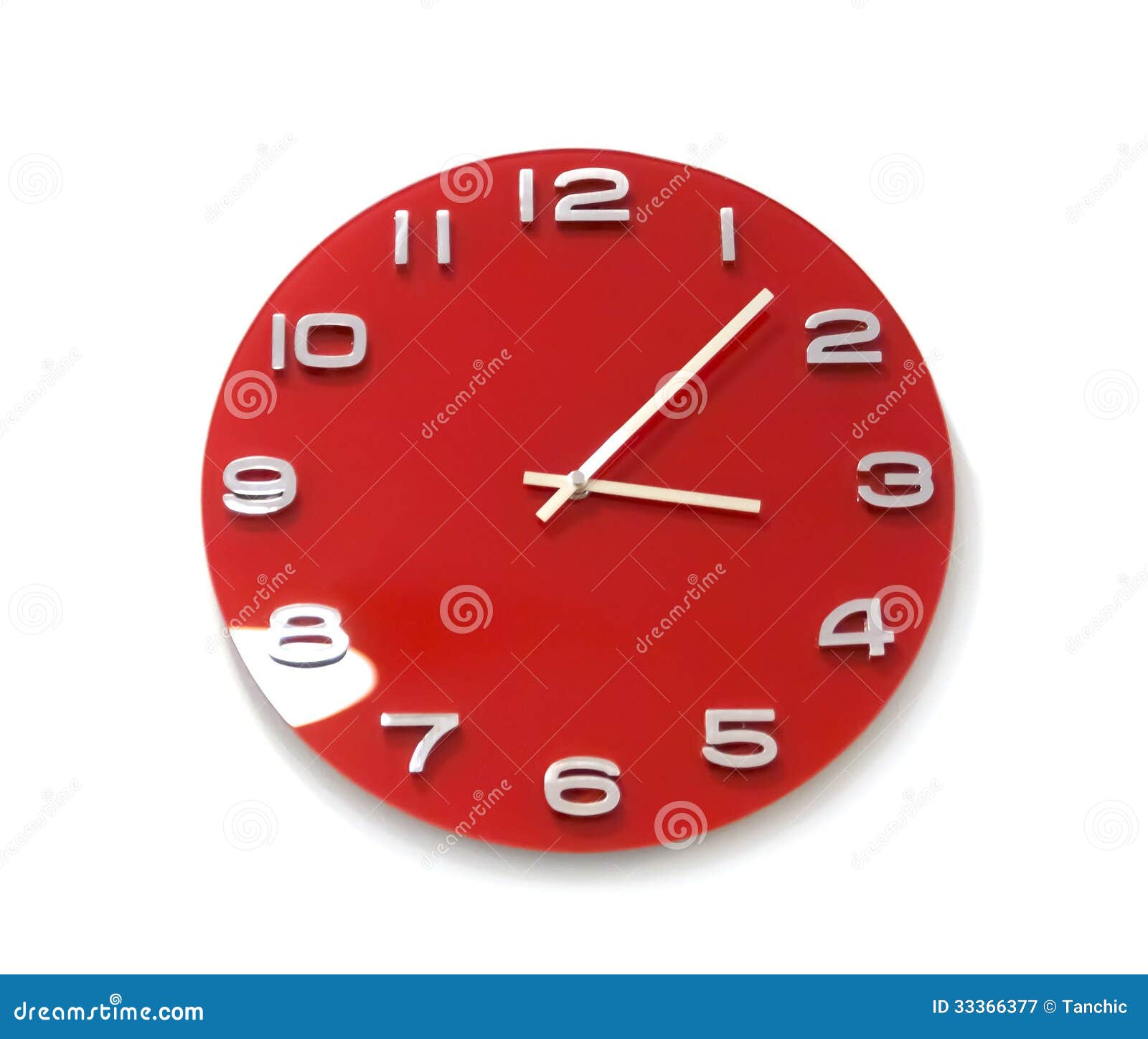 Red round the clock stock image. Image of clock, metal - 33366377