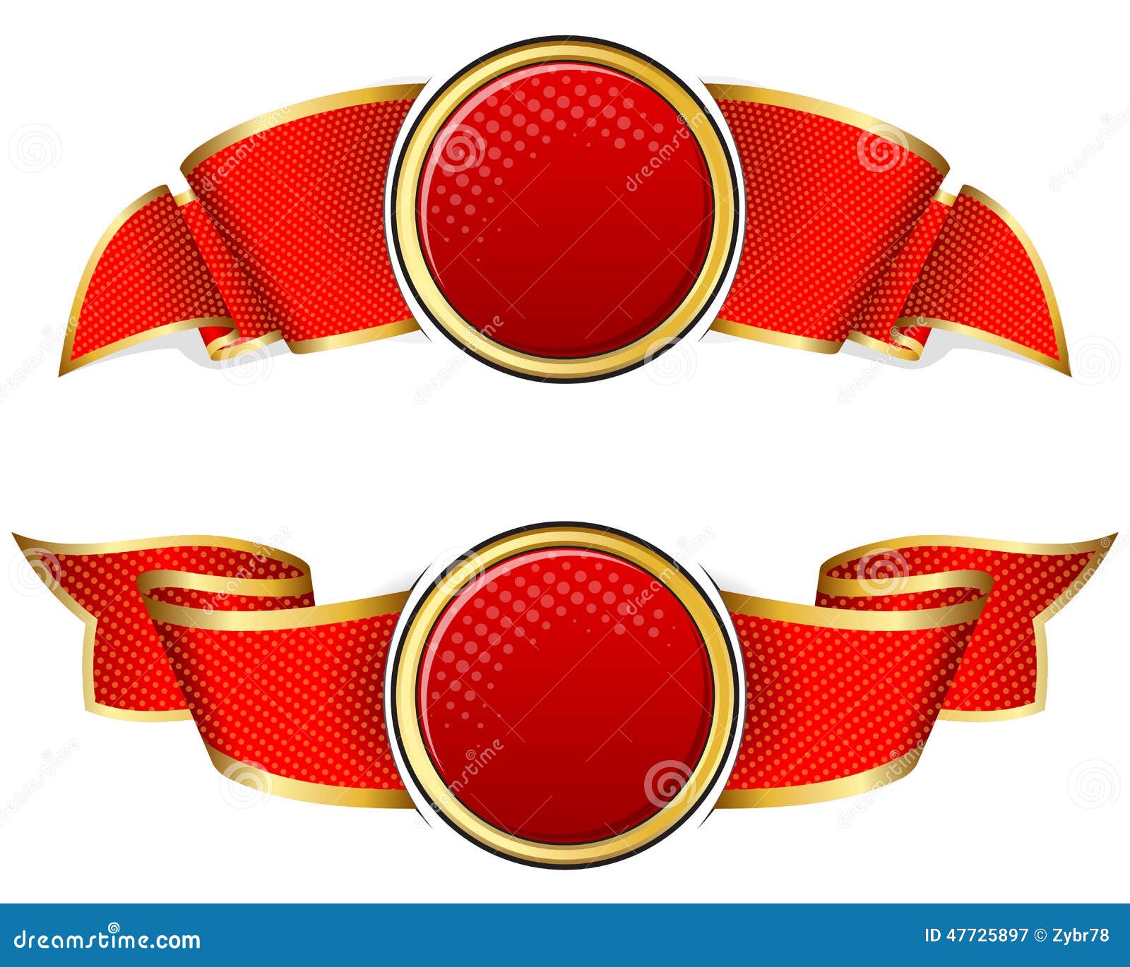 Red Round Frame with Ribbon Stock Vector - Illustration of award, frame ...