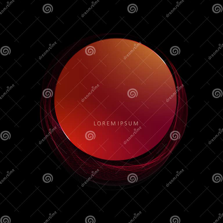 Red Round Frame, Small Wavy Transparent Texture Pattern Stock Vector ...