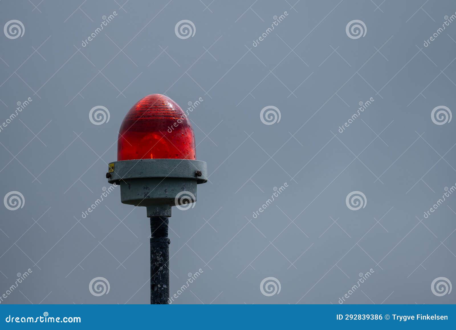 Red Round Light in Top of a Pole.. Stock Photo - Image of design ...
