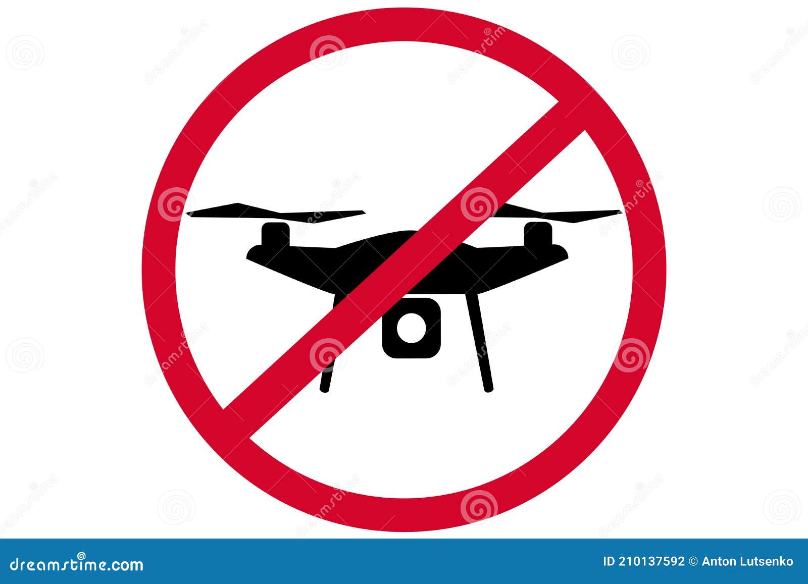 Red Round No Fly Drones Sign, Dont Fly Zone Stock Vector - Illustration ...