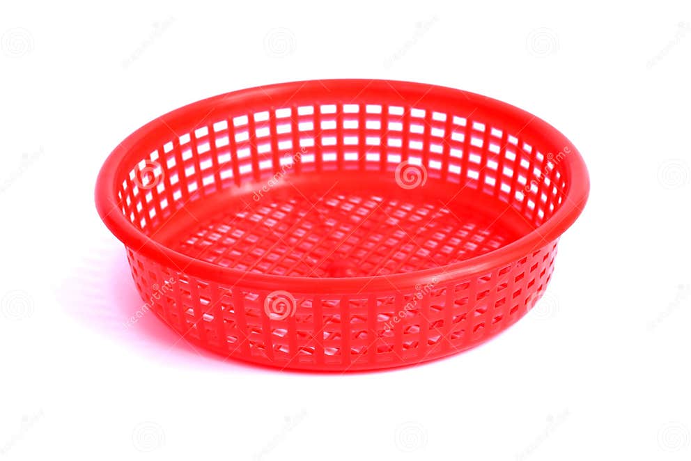 Red Round Plastic Basket stock image. Image of circular - 224323651