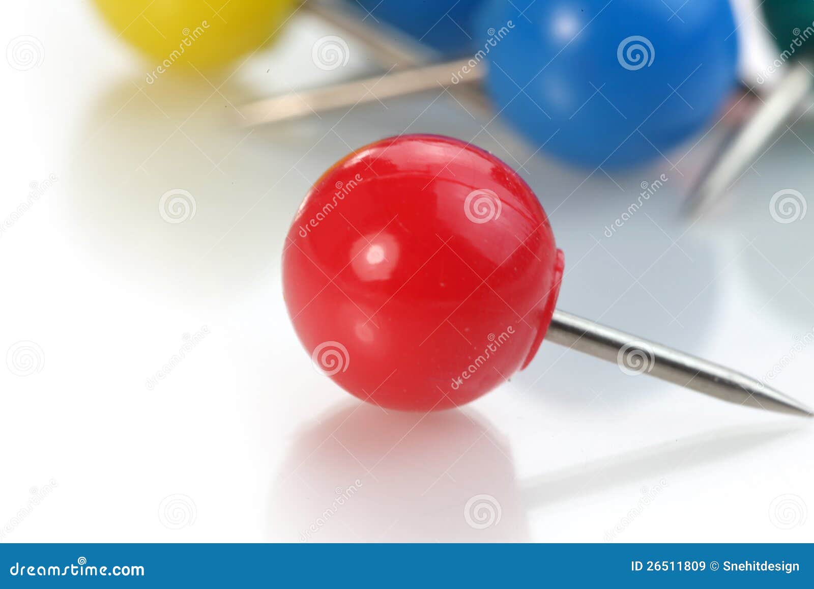 Red round push pin stock image. Image of organizer, needle - 26511809