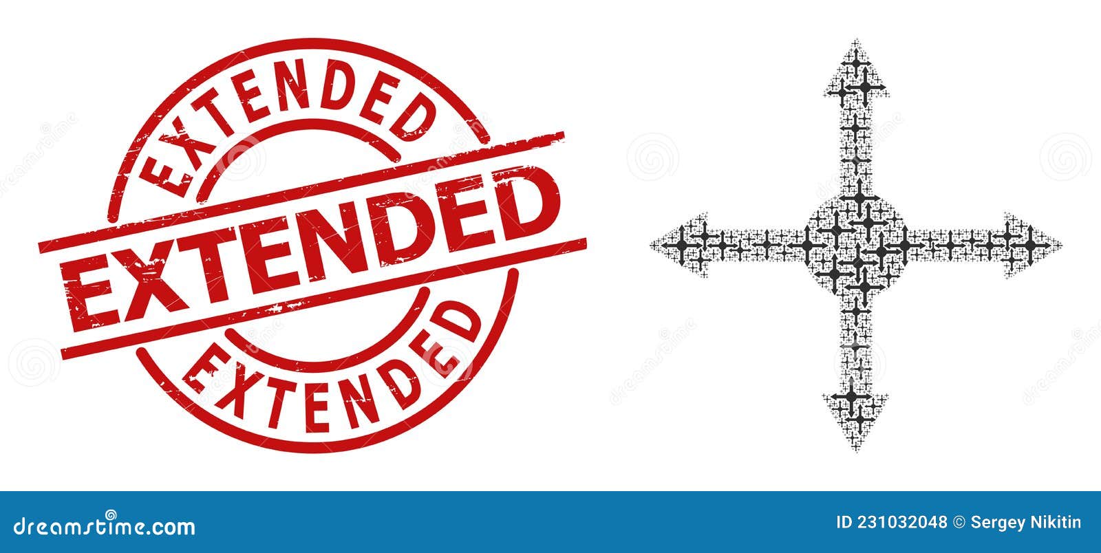 Expand Icon Fractal Collage and Distress Extended Seal Stock Vector ...