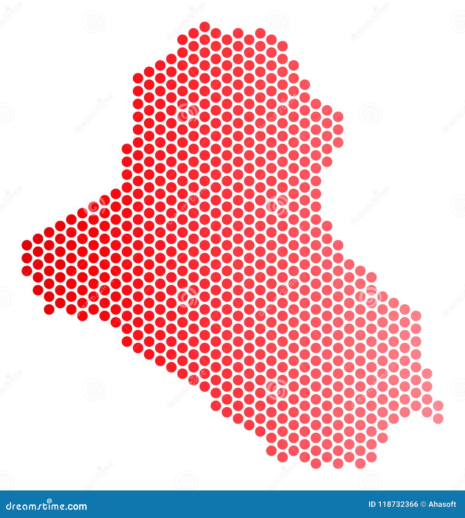 Red Dotted Iraq Map stock vector. Illustration of regional - 118732366