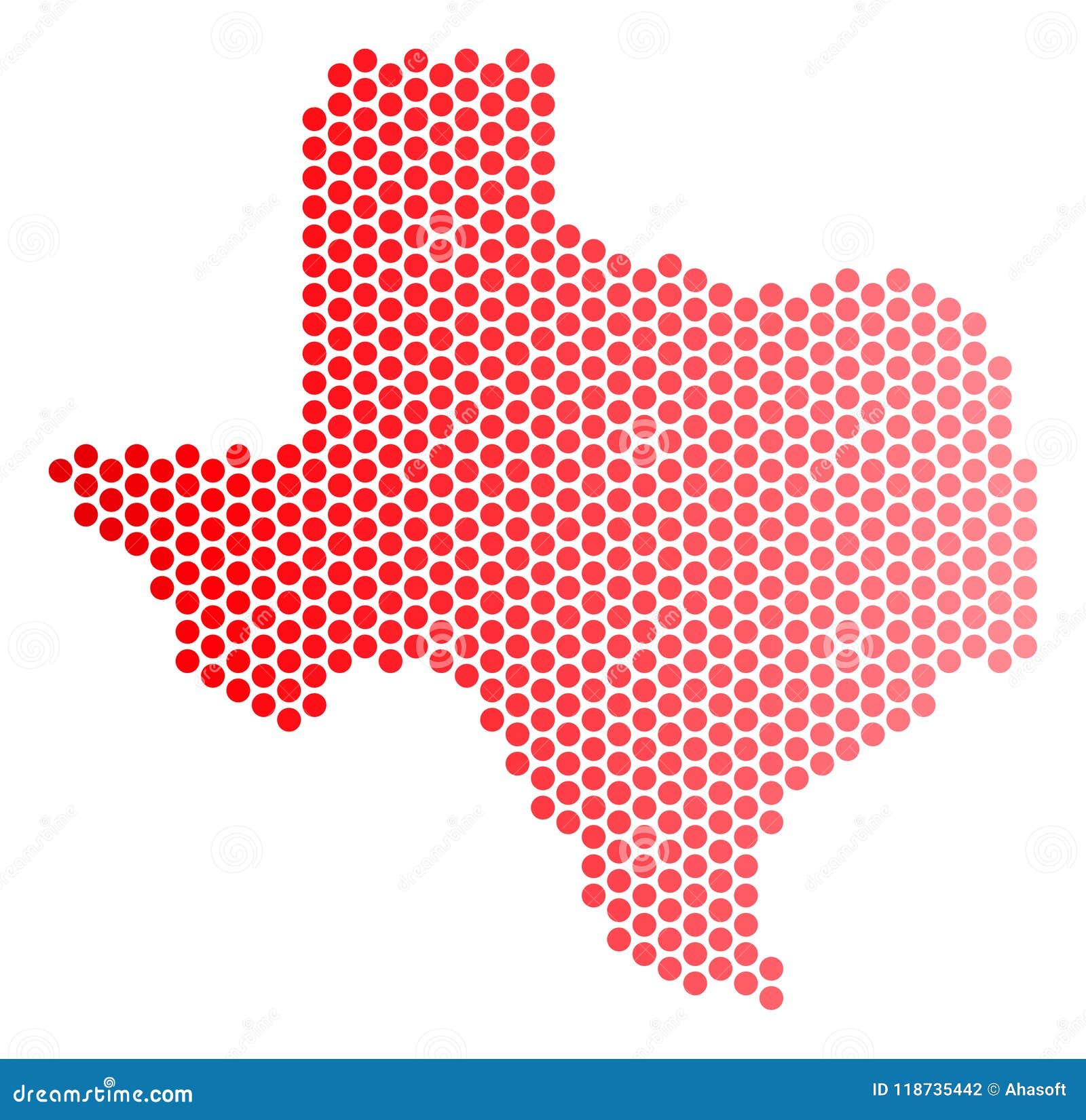 Red Dot Texas Map stock vector. Illustration of circle - 118735442