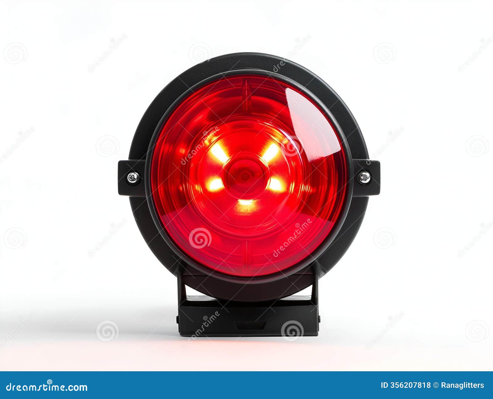 Red Round Spotlight Isolated on White Background Bright Intense Light ...