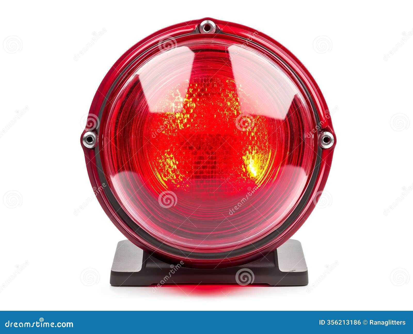 Red Round Spotlight Isolated on White Background Bright Intense Light ...