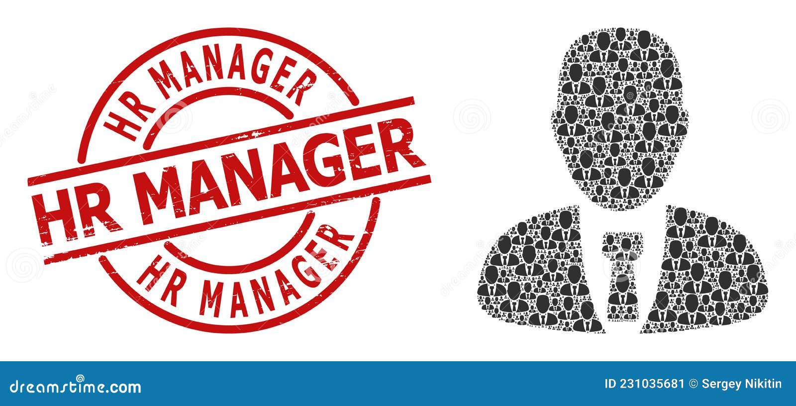Manager Icon Recursive Composition and Rubber Hr Manager Badge Stock ...