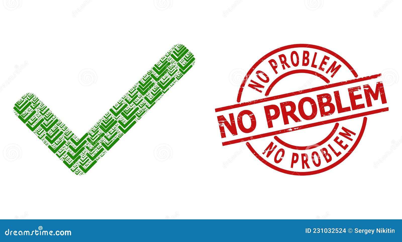 Accept Tick Icon Recursion Mosaic and Textured No Problem Stamp Stock ...