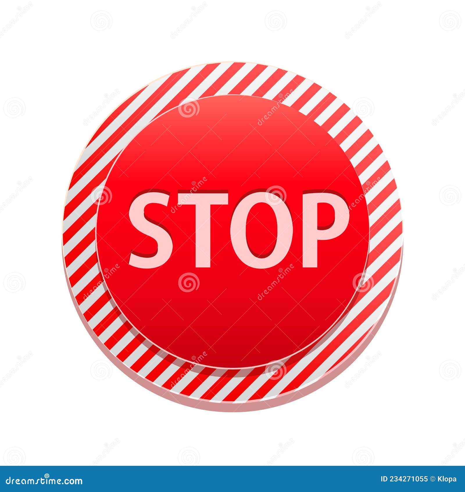Red Round Stop Sign stock vector. Illustration of sign - 234271055