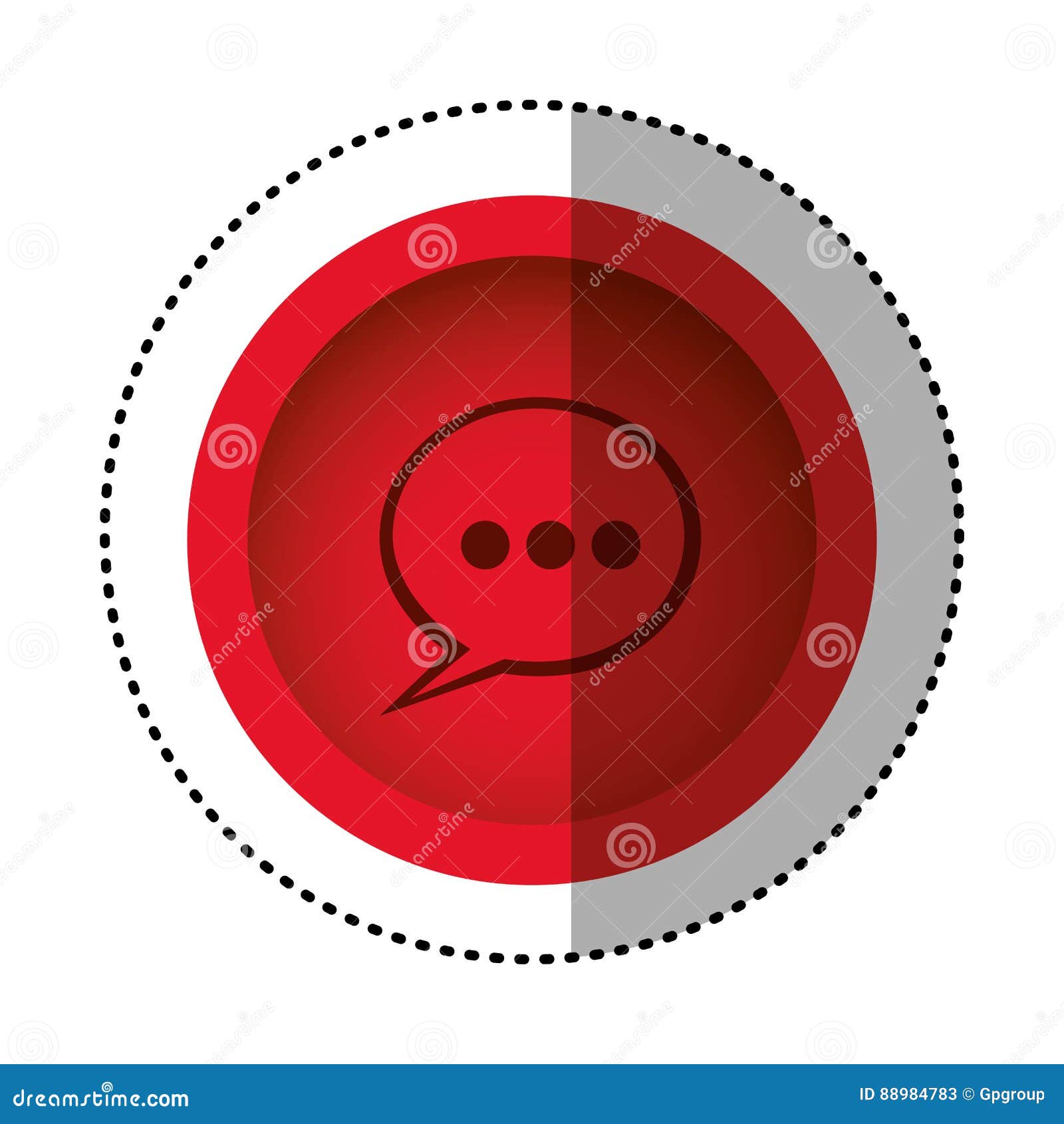 Red Round Symbol Chat Bubble Icon Stock Illustration - Illustration of ...