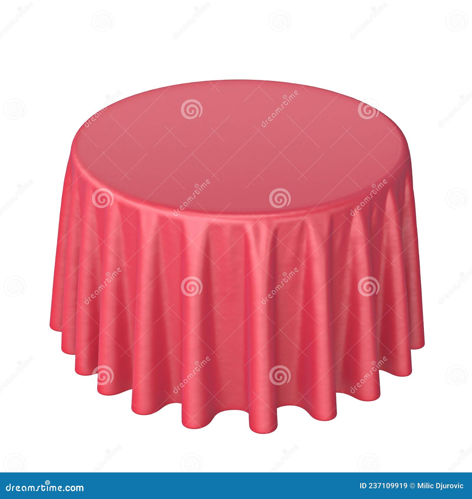 Red round tablecloth 3D stock illustration. Illustration of background ...
