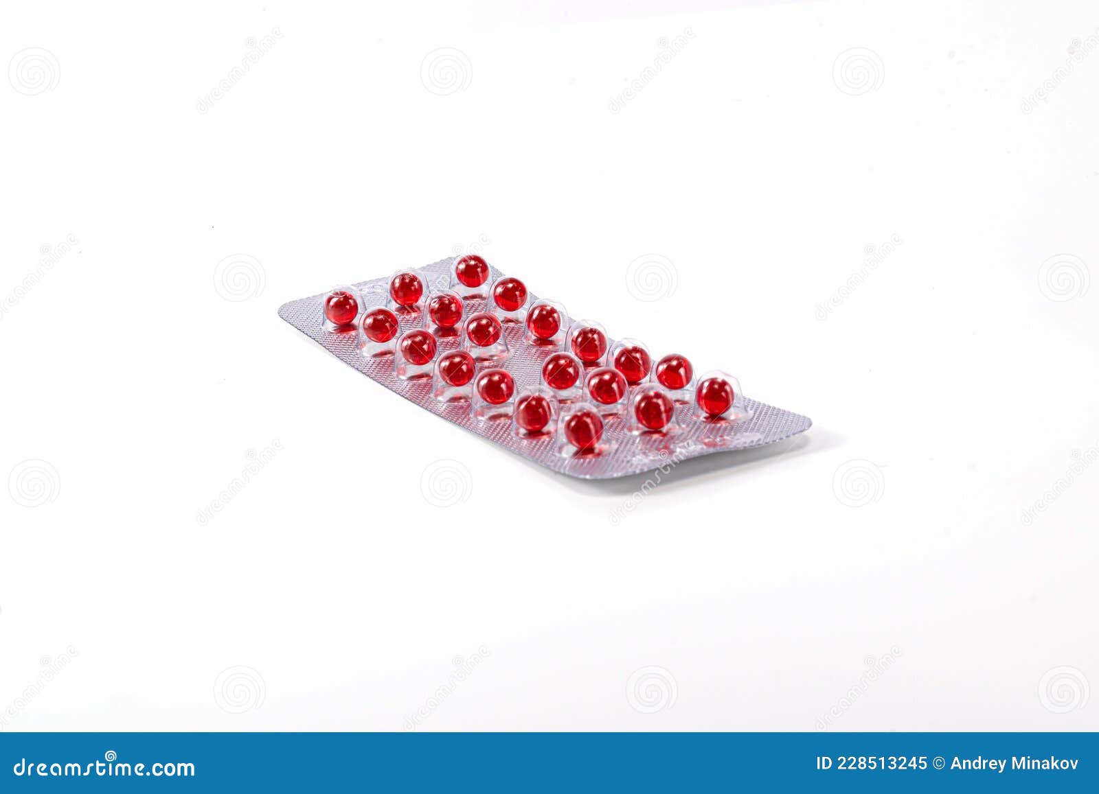Red Round Tablets in an Isolation Stick Stock Image - Image of medicine ...