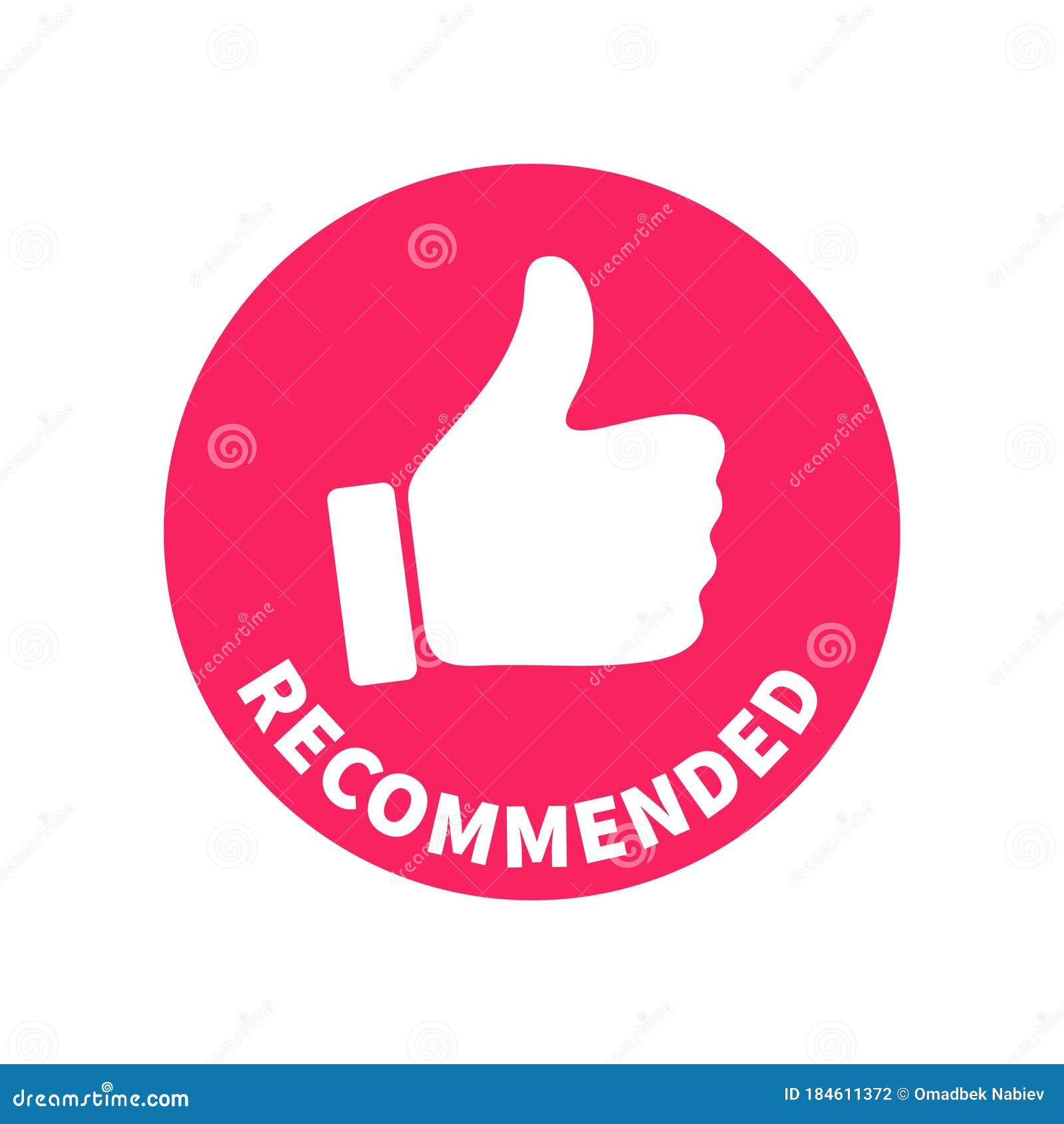 Banner Recommended With Thumbs Up Cartoon Vector | CartoonDealer.com ...