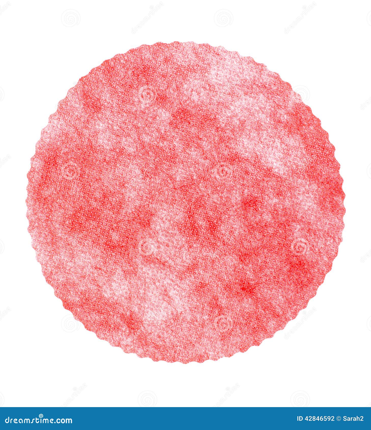 Red, Round Textured Fabric Background, Isolated on White. Stock Photo ...
