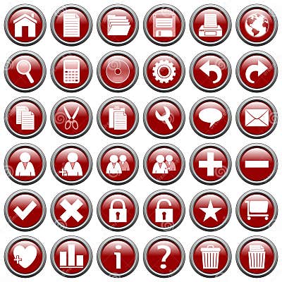 Red Round Web Buttons [1] stock illustration. Illustration of clipboard ...
