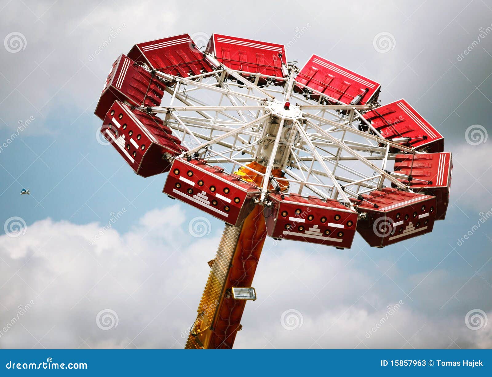 Red roundabout stock image. Image of wheel, movement - 15857963