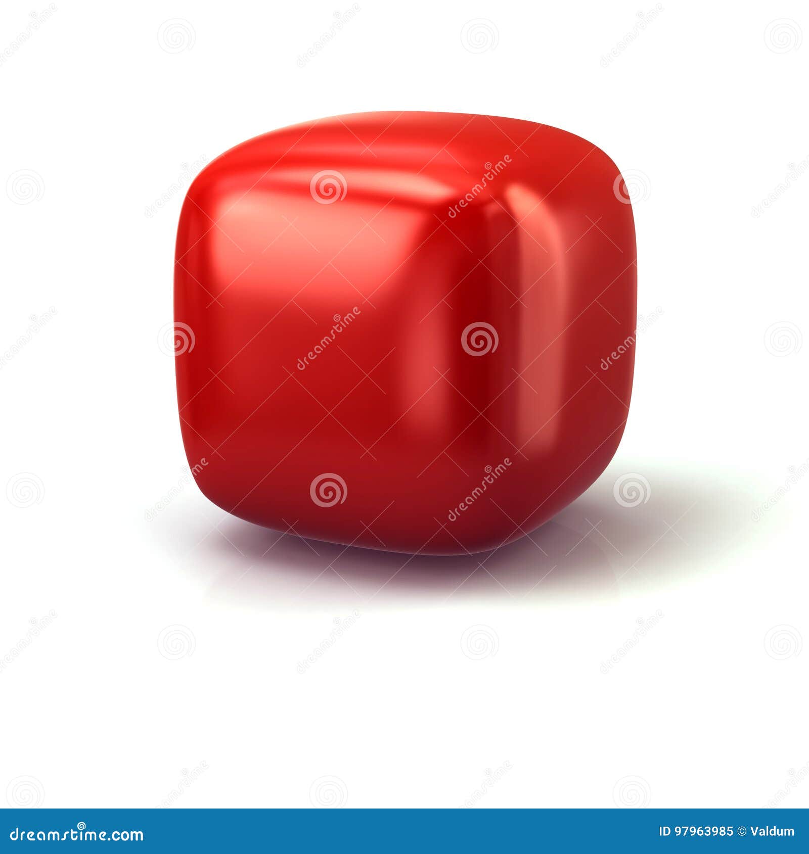 Red rounded cube stock illustration. Illustration of empty - 97963985