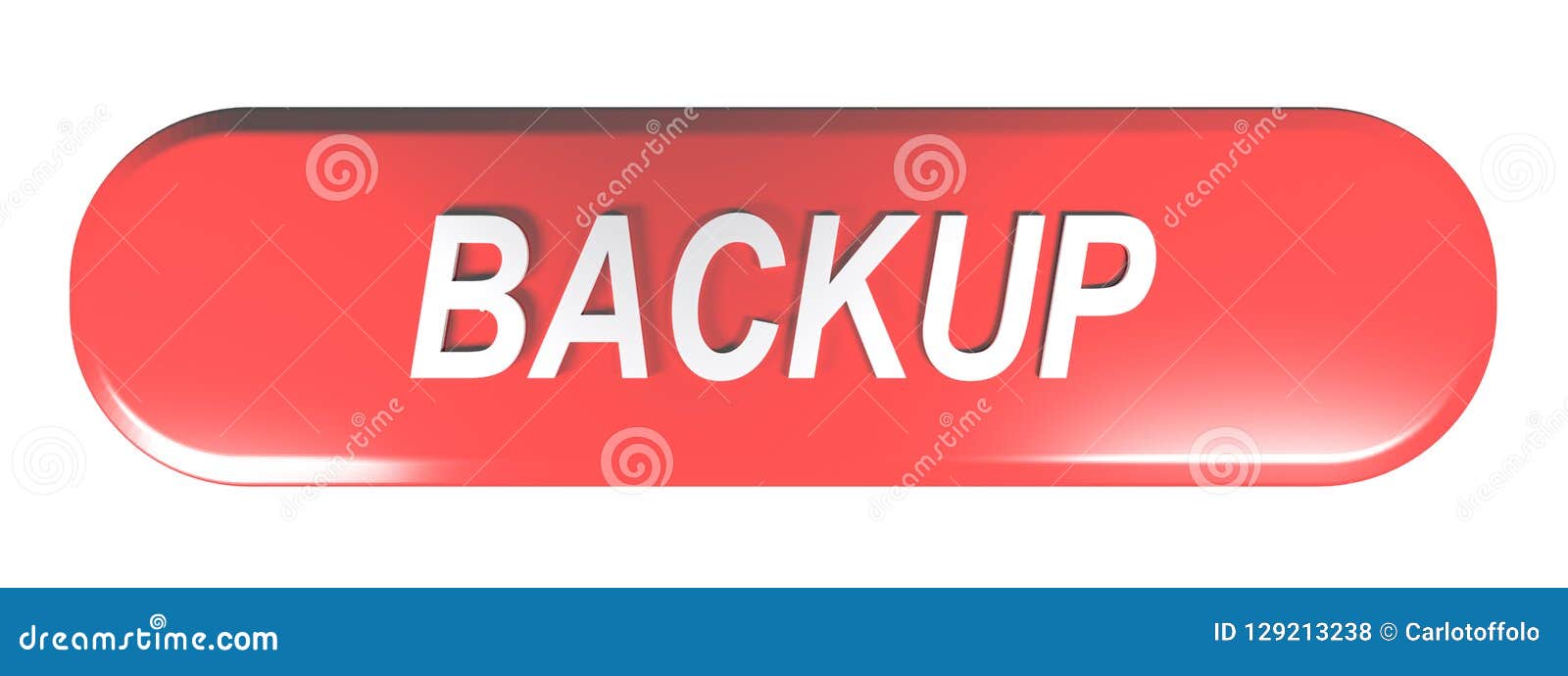 Red Rounded Rectangle Push Button BACKUP - 3D Rendering Stock ...