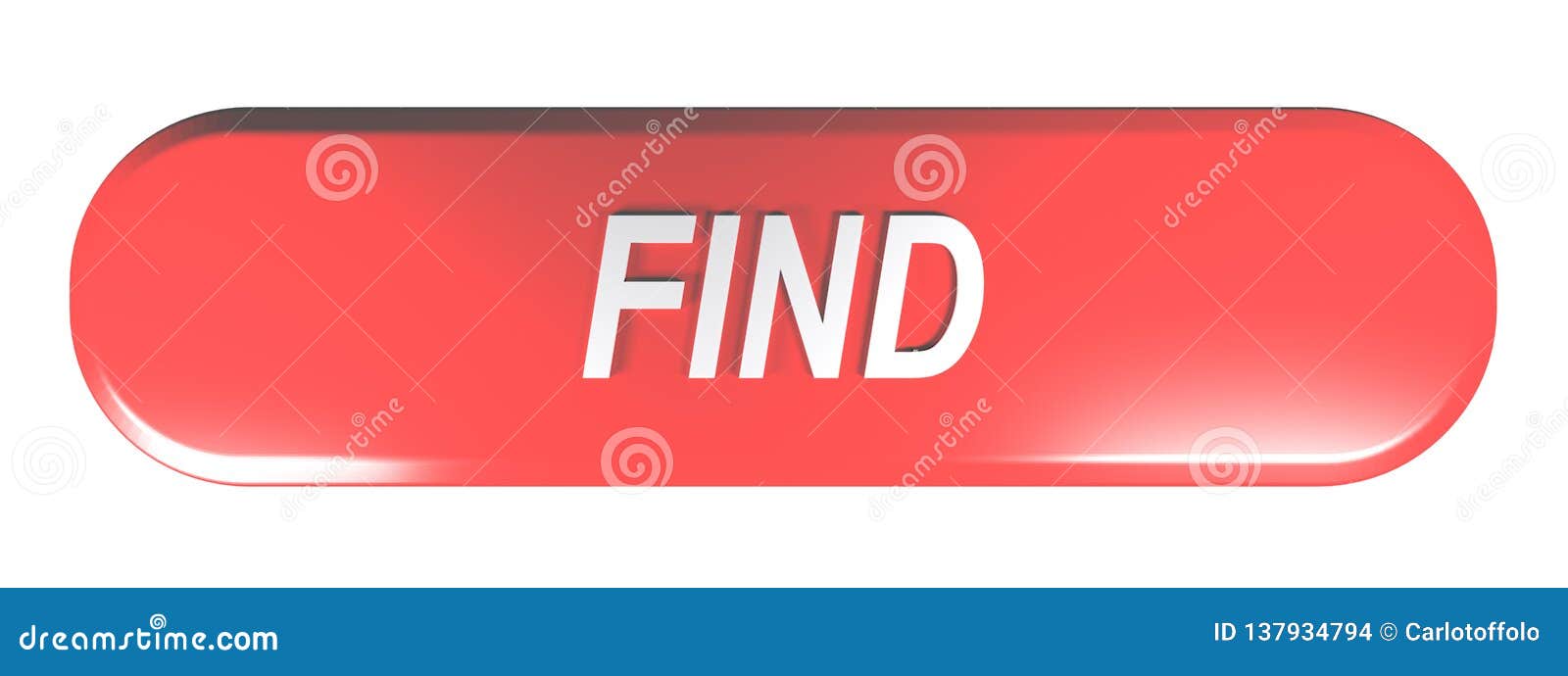 Red Rounded Rectangle Push Button FIND - 3D Rendering Stock ...