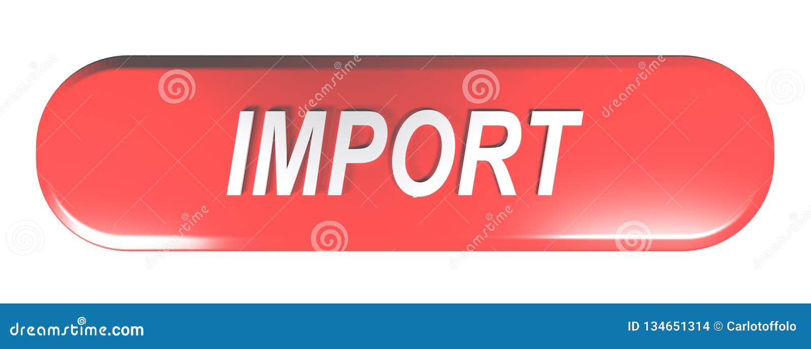 Red Rounded Rectangle Push Button IMPORT - 3D Rendering Stock ...
