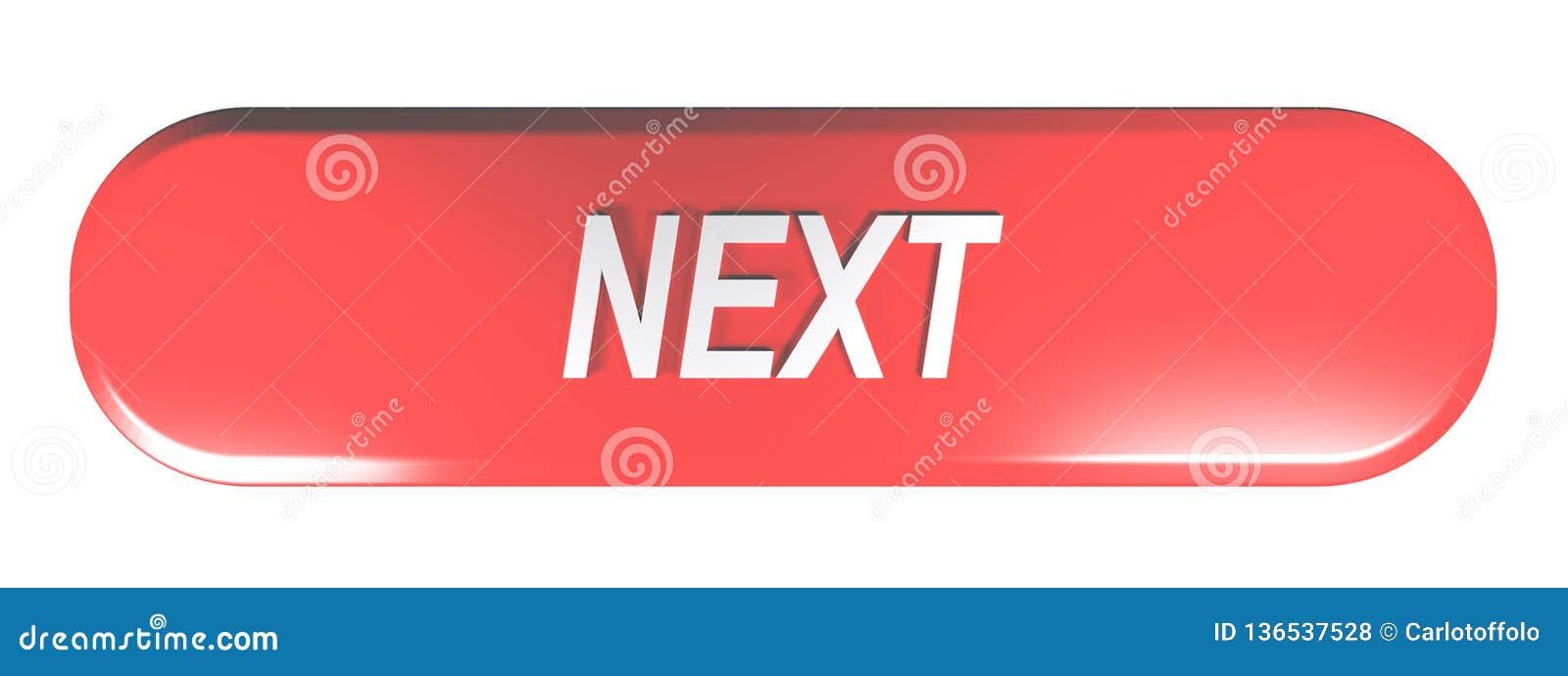 Red Rounded Rectangle Push Button NEXT - 3D Rendering Stock ...