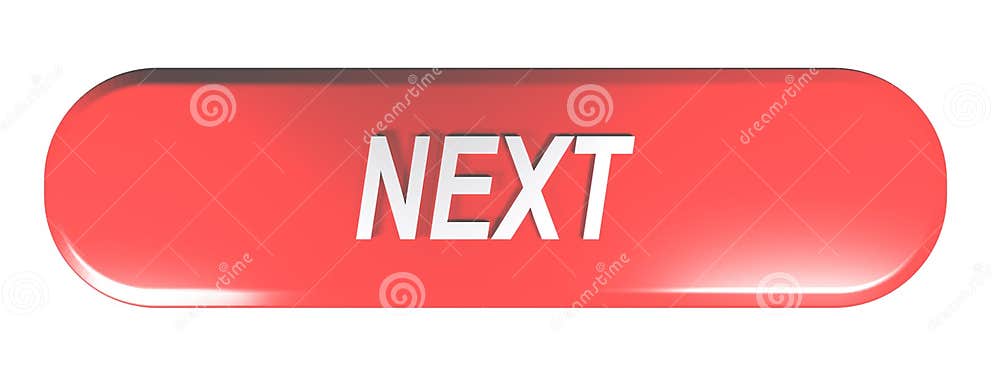 Red Rounded Rectangle Push Button NEXT - 3D Rendering Stock ...