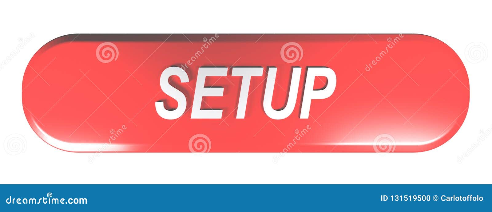 Red Rounded Rectangle Push Button SETUP - 3D Rendering Illustration ...