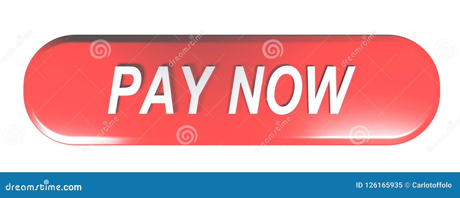 Red Rounded Rectangle Push Button PAY NOW - 3D Rendering Stock ...