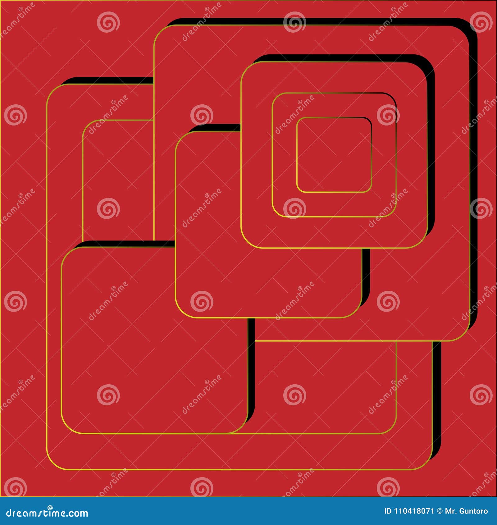 Red Rounded Rectangle Stack with Black Shadow Background Stock ...