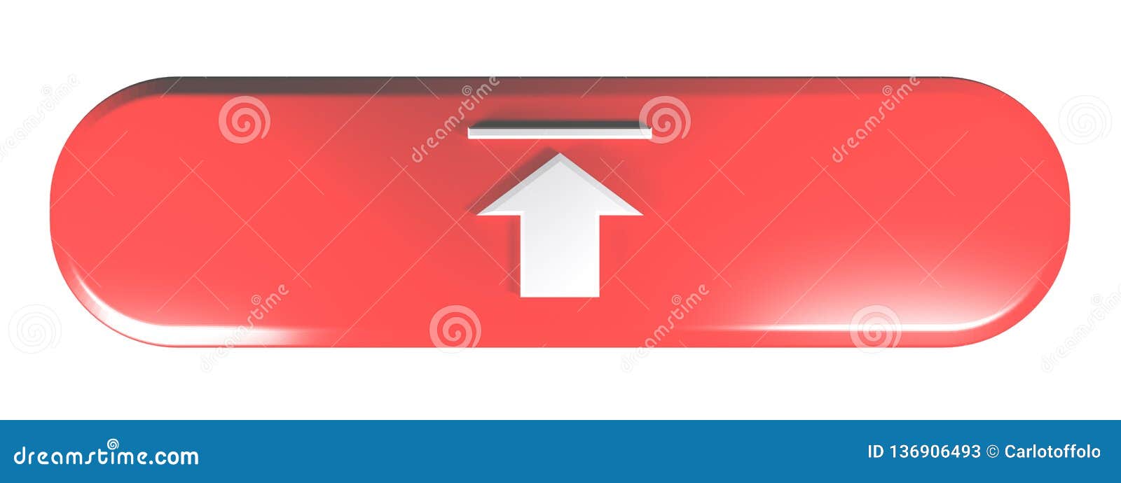 Red Rounded Rectangle UPLOAD - 3D Rendering Illustration Stock ...