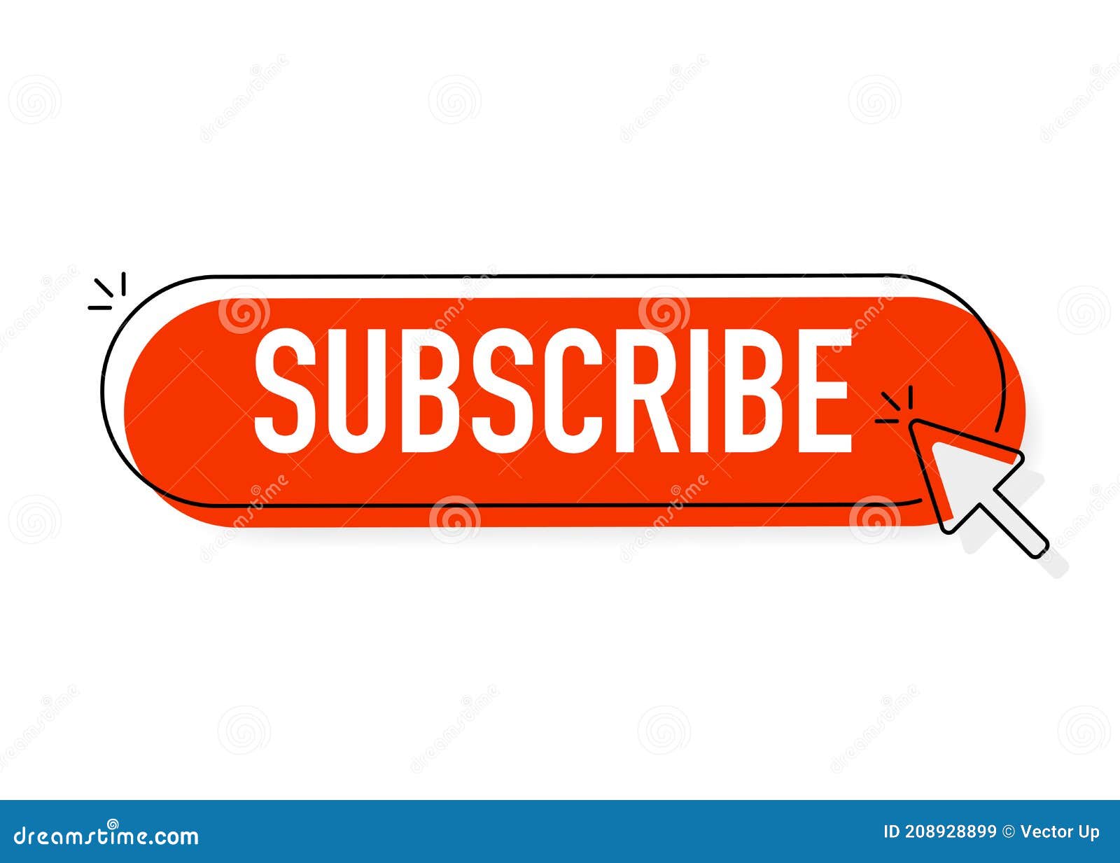 Red Rounded Subscribe Button on White Background Stock Vector ...