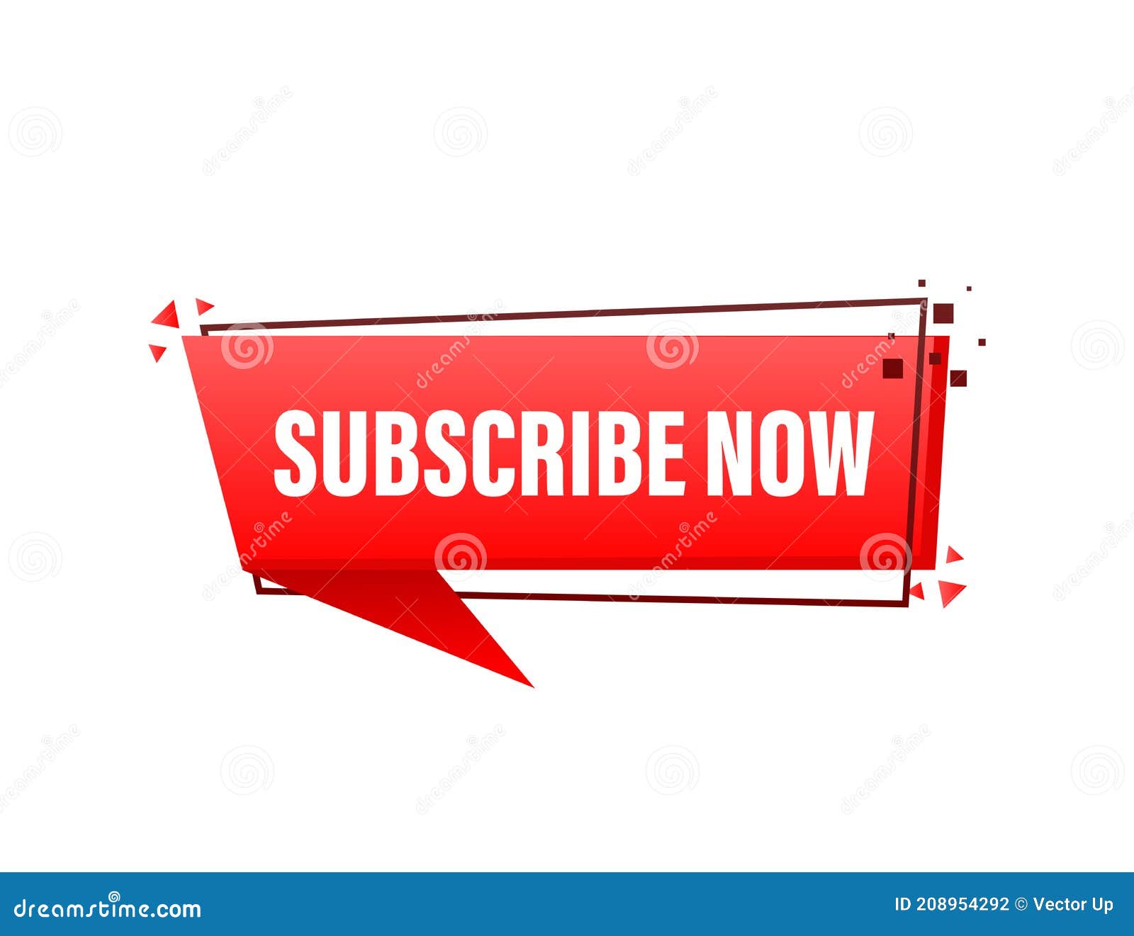 Red Rounded Subscribe Button on White Background. Vector Illustration ...