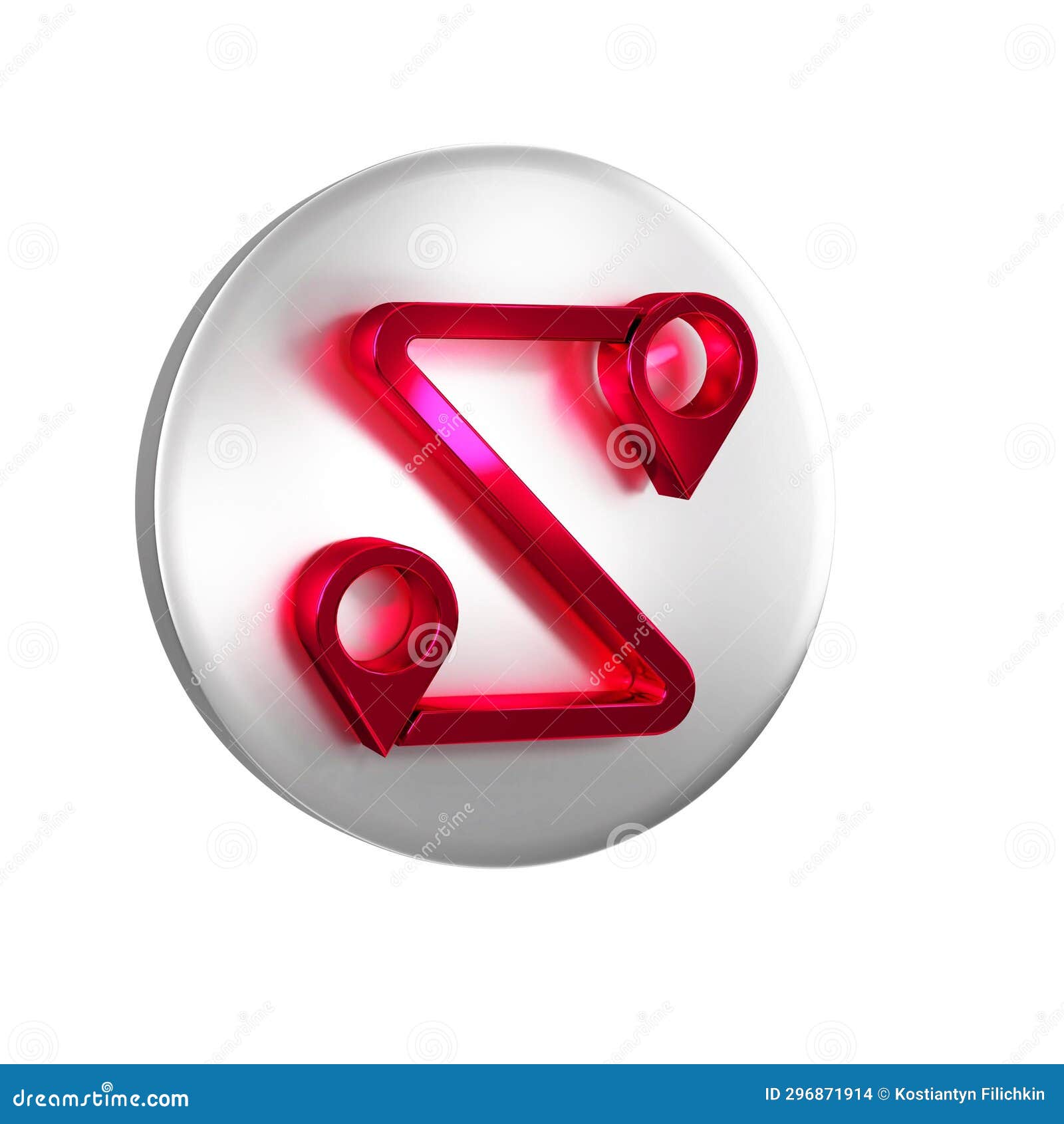 Red Route Location Icon Isolated on Transparent Background. Map Pointer ...