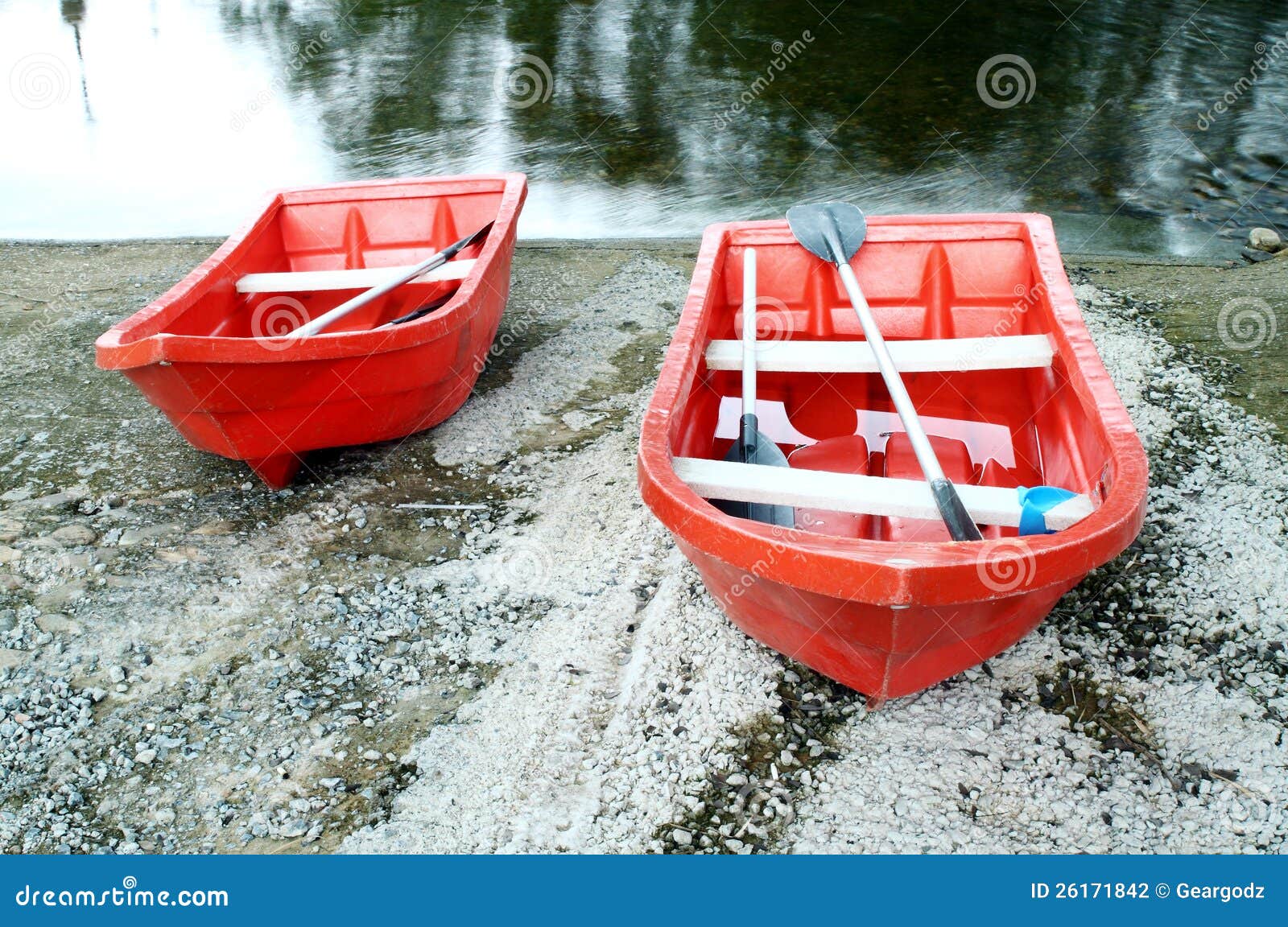 Red rowboat stock photo. Image of empty, sand, leisure - 26171842