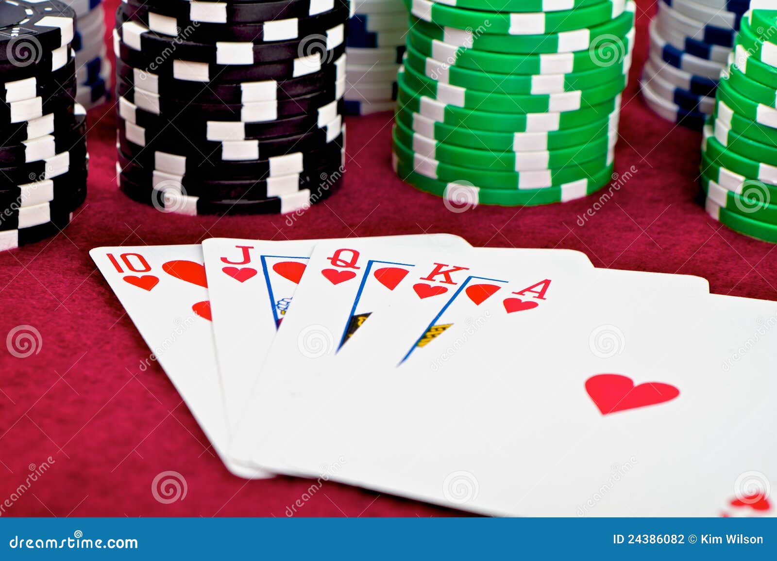 Red Royal Flush stock photo. Image of green, hearts, excitement - 24386082