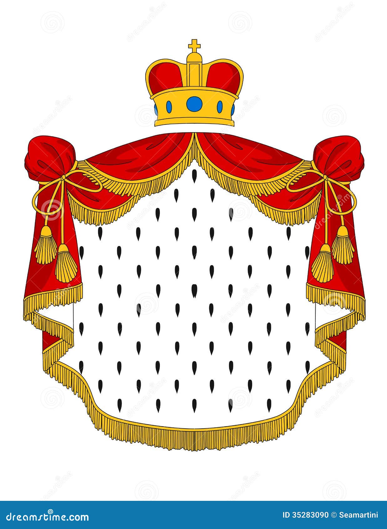 Red royal mantle stock vector. Illustration of insignia - 35283090