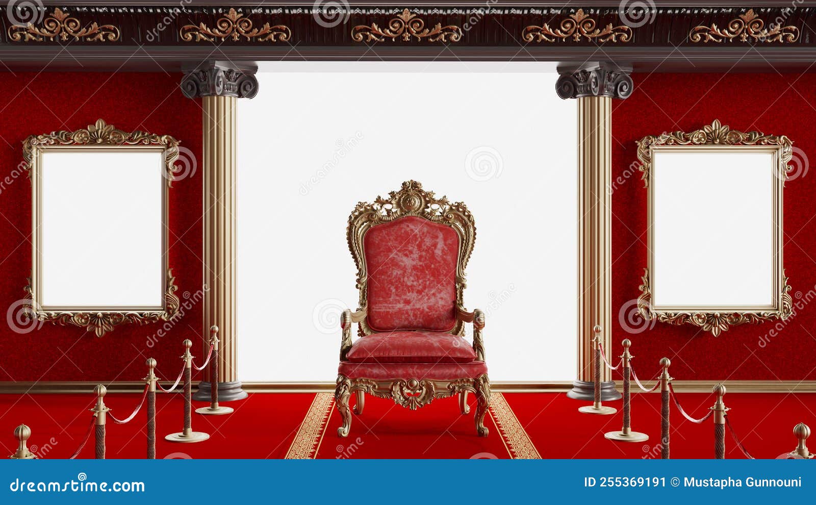 Red Royal Throne with Golden Frame, VIP Throne, VIP Concept Stock ...