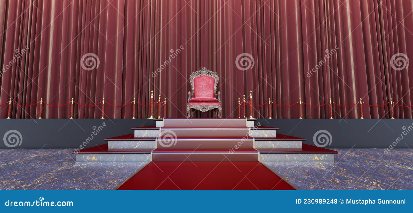 Red Royal Throne, Throne Room, Red Carpet Leading To the Luxurious ...