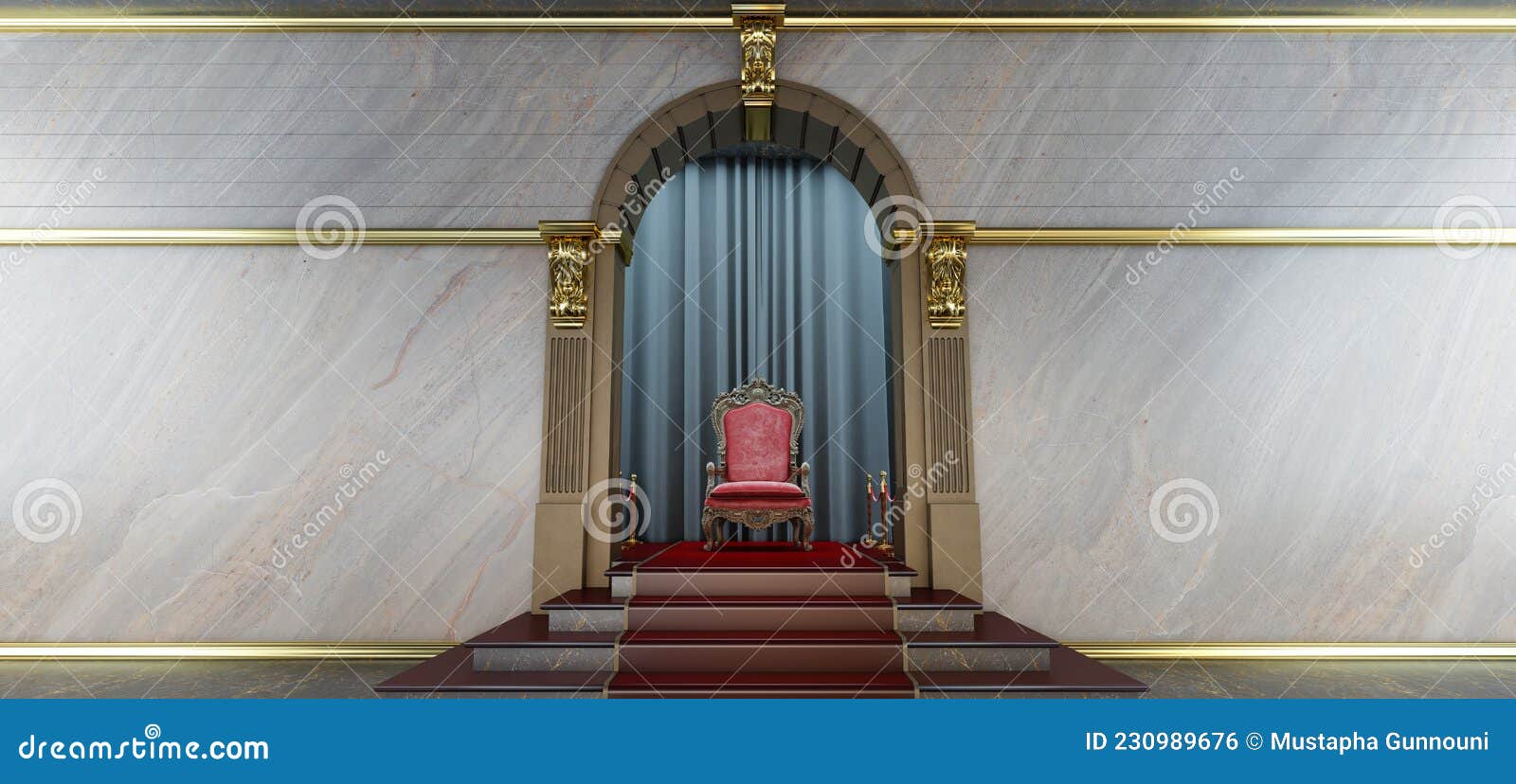 Red Royal Throne, Throne Room, Red Carpet Leading To the Luxurious ...
