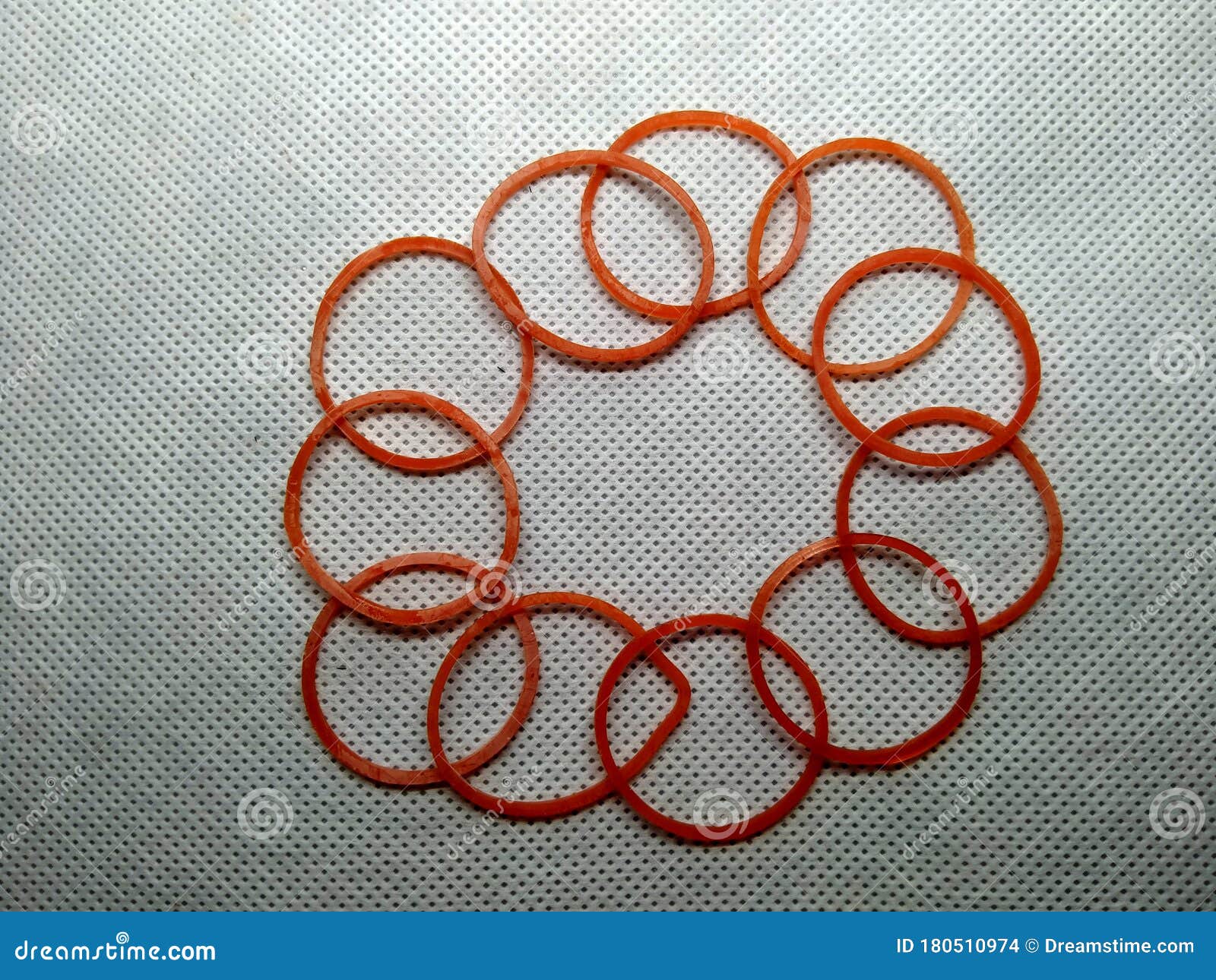 Red Rubber Band, Circle on White Background Stock Photo - Image of work ...