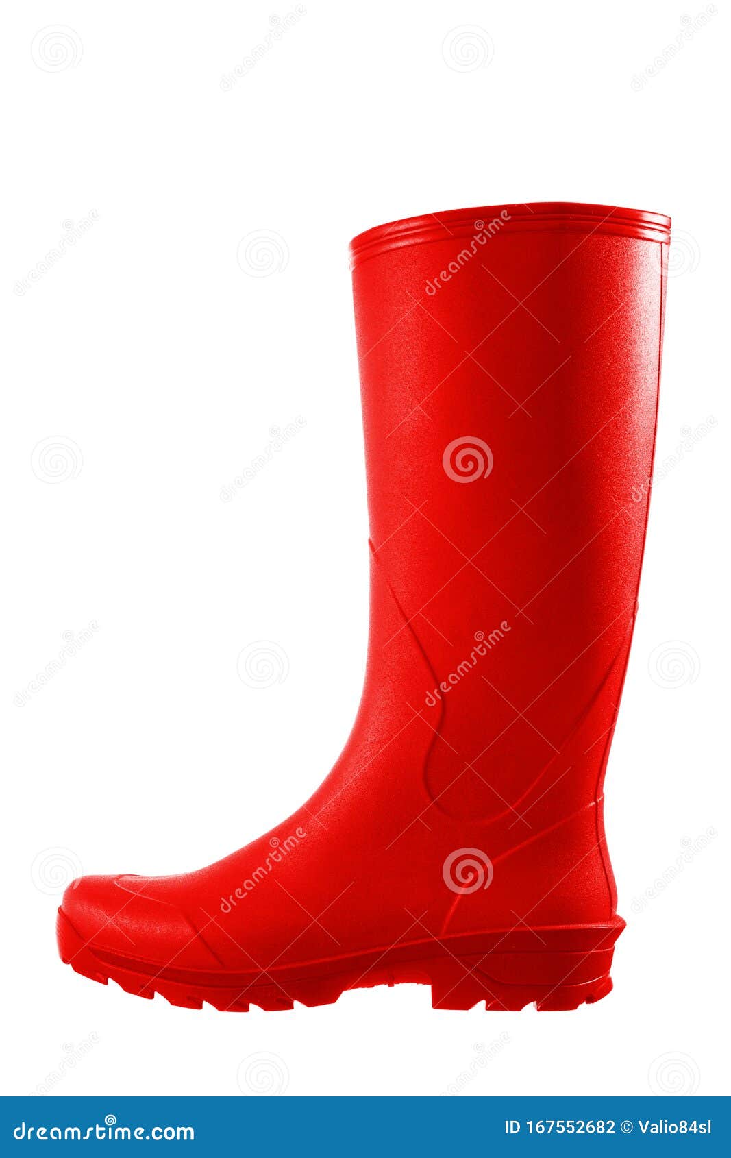 Red Rubber Boots Isolated on White Background Stock Photo - Image of ...