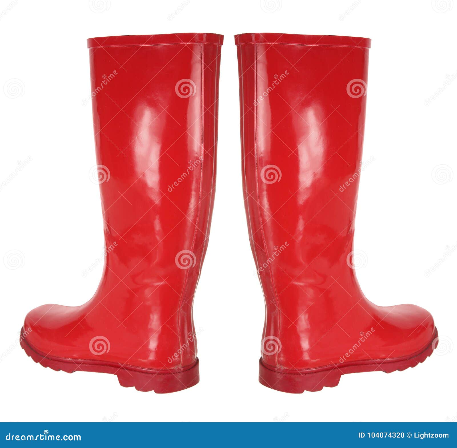 Red rubber boots stock photo. Image of heels, isolated - 104074320