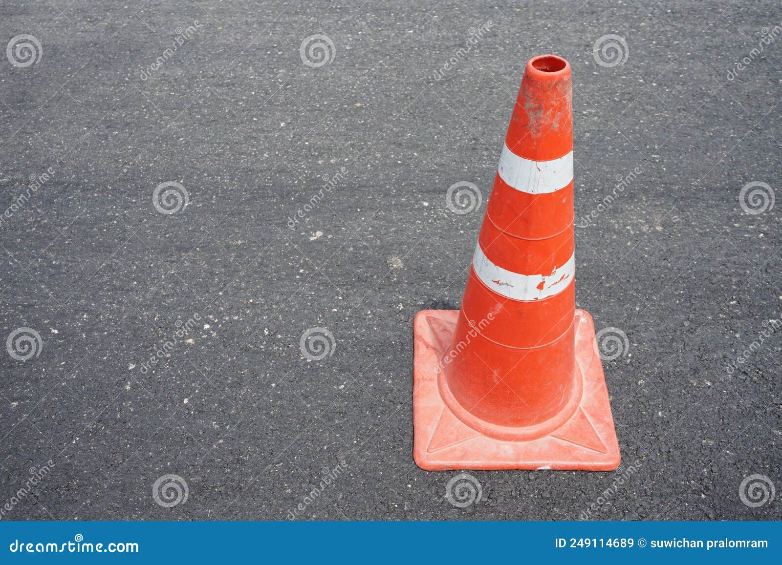 Red Rubber Cones Installed To Prevent Danger In Construction Stock ...