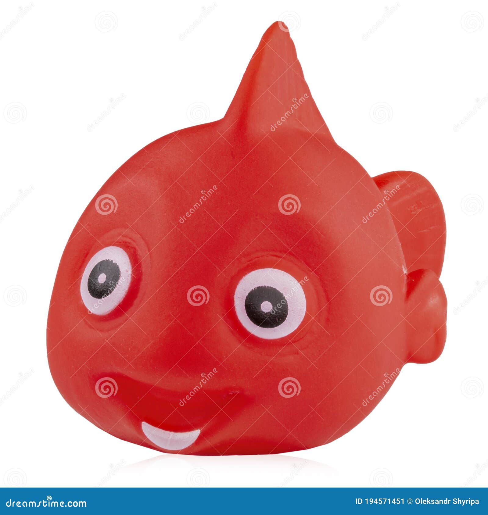 Red Rubber Fish Isolated on White Background Stock Image - Image of ...