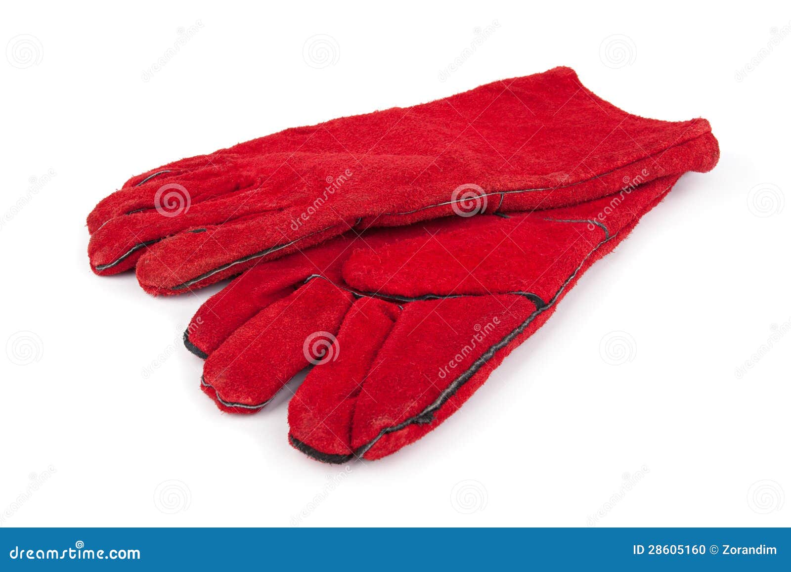 Red Rubber Glove with White Background Stock Photo - Image of ...